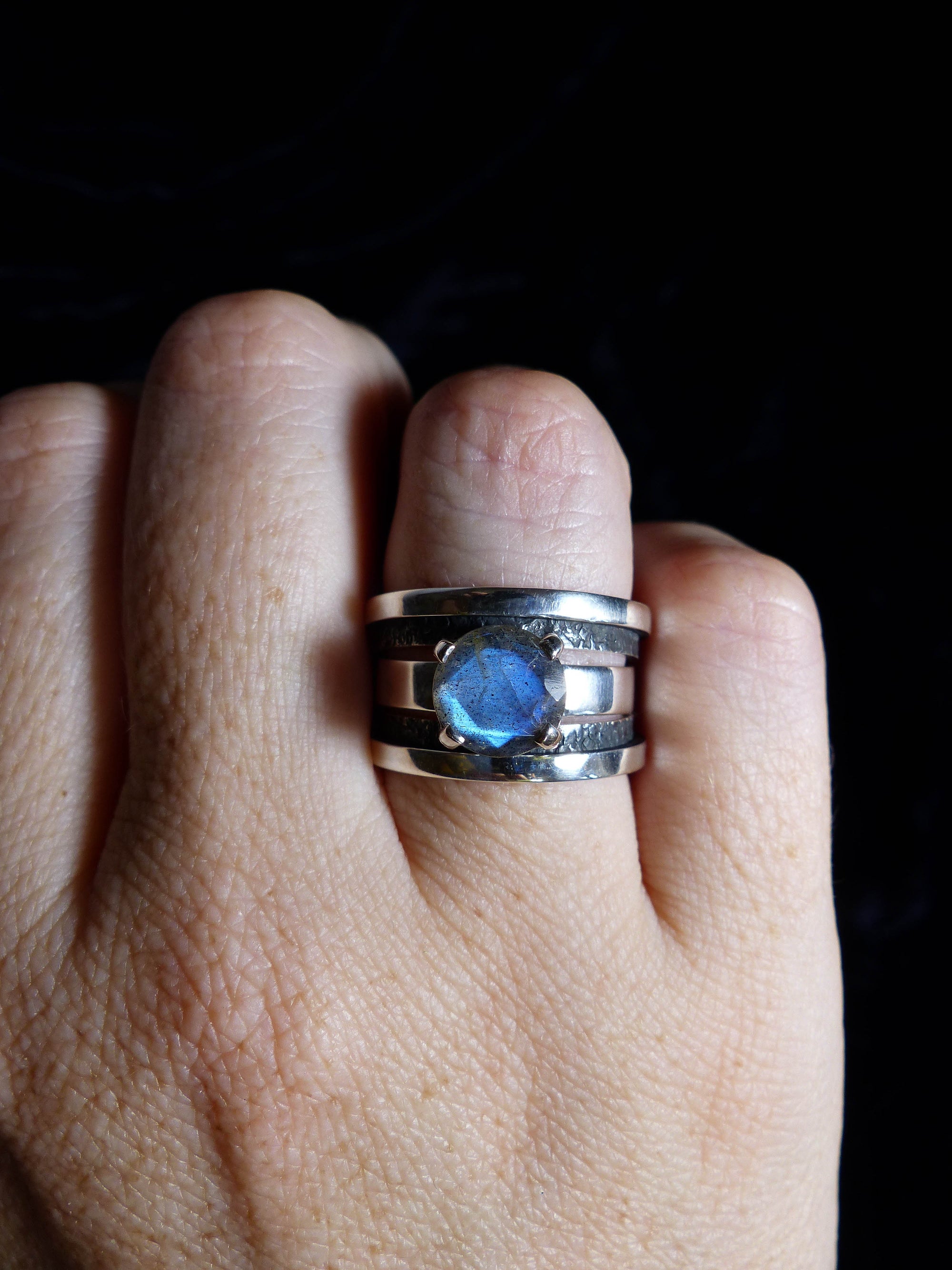 Eventide - Labradorite Stacking Ring (large) – Wayfinder Jewelry